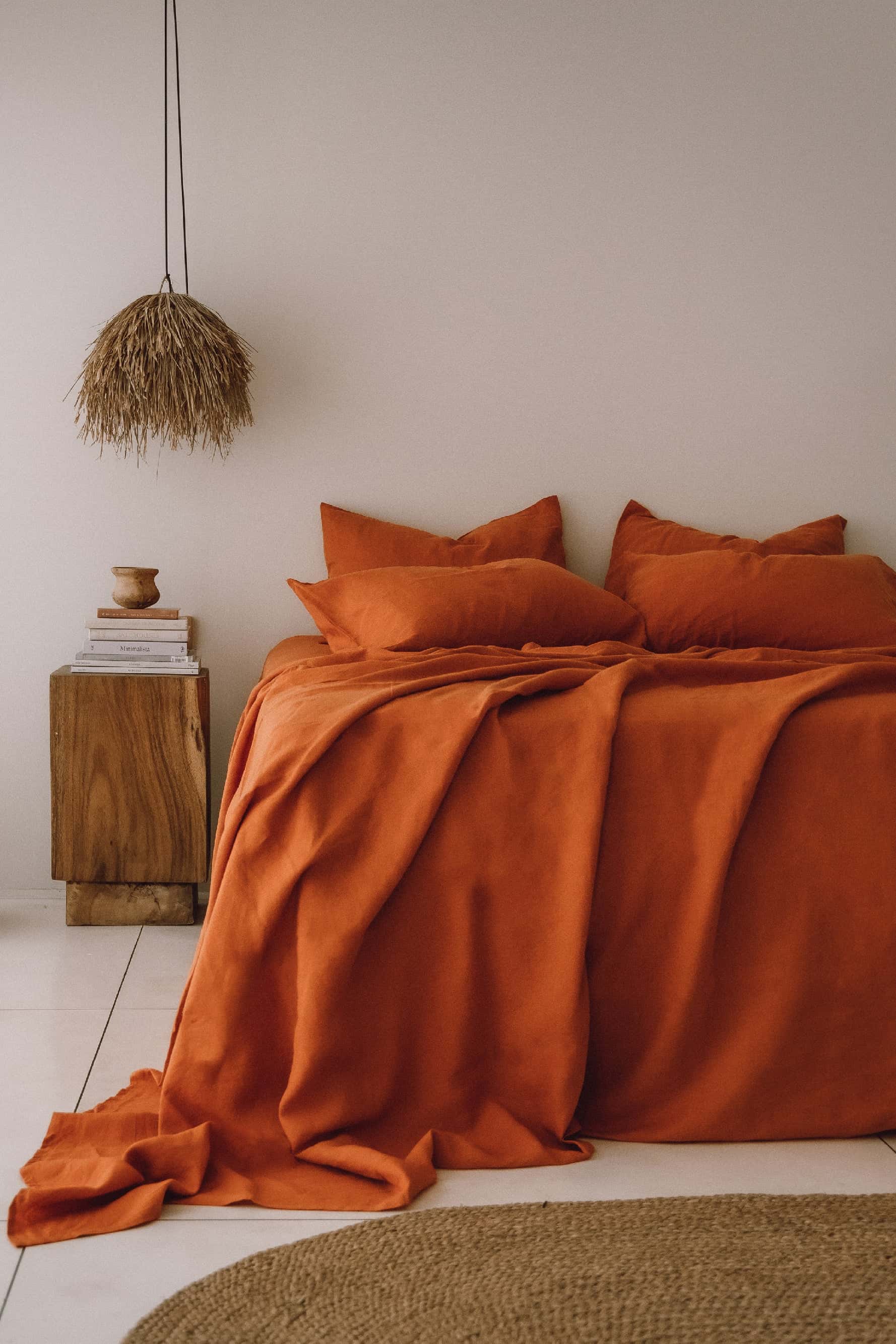 Burnt orange flat sheet – True Things