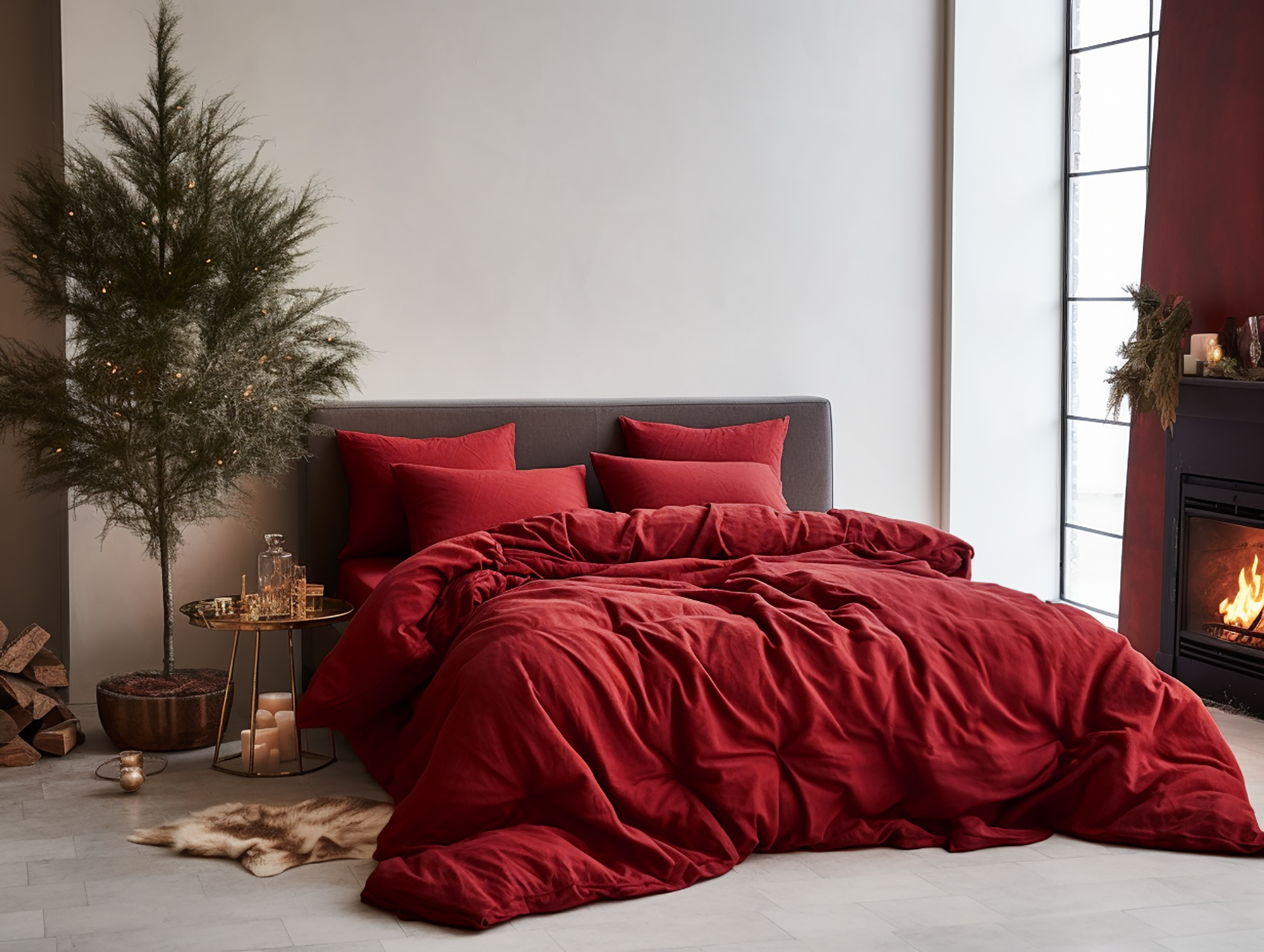 Christmas Maroon duvet cover – True Things