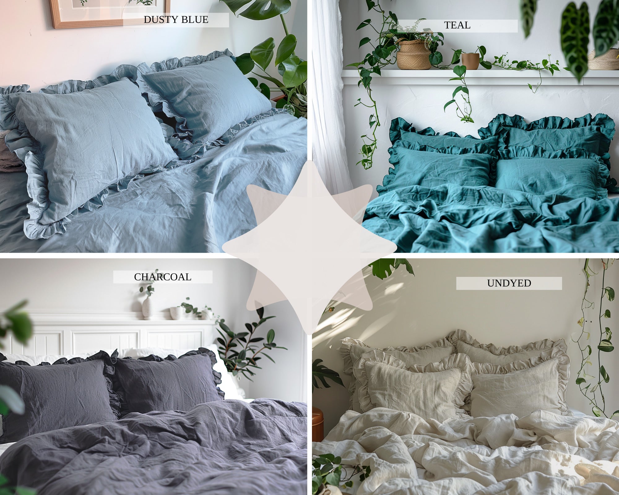 Sea wave ruffled pillowcase – True Things