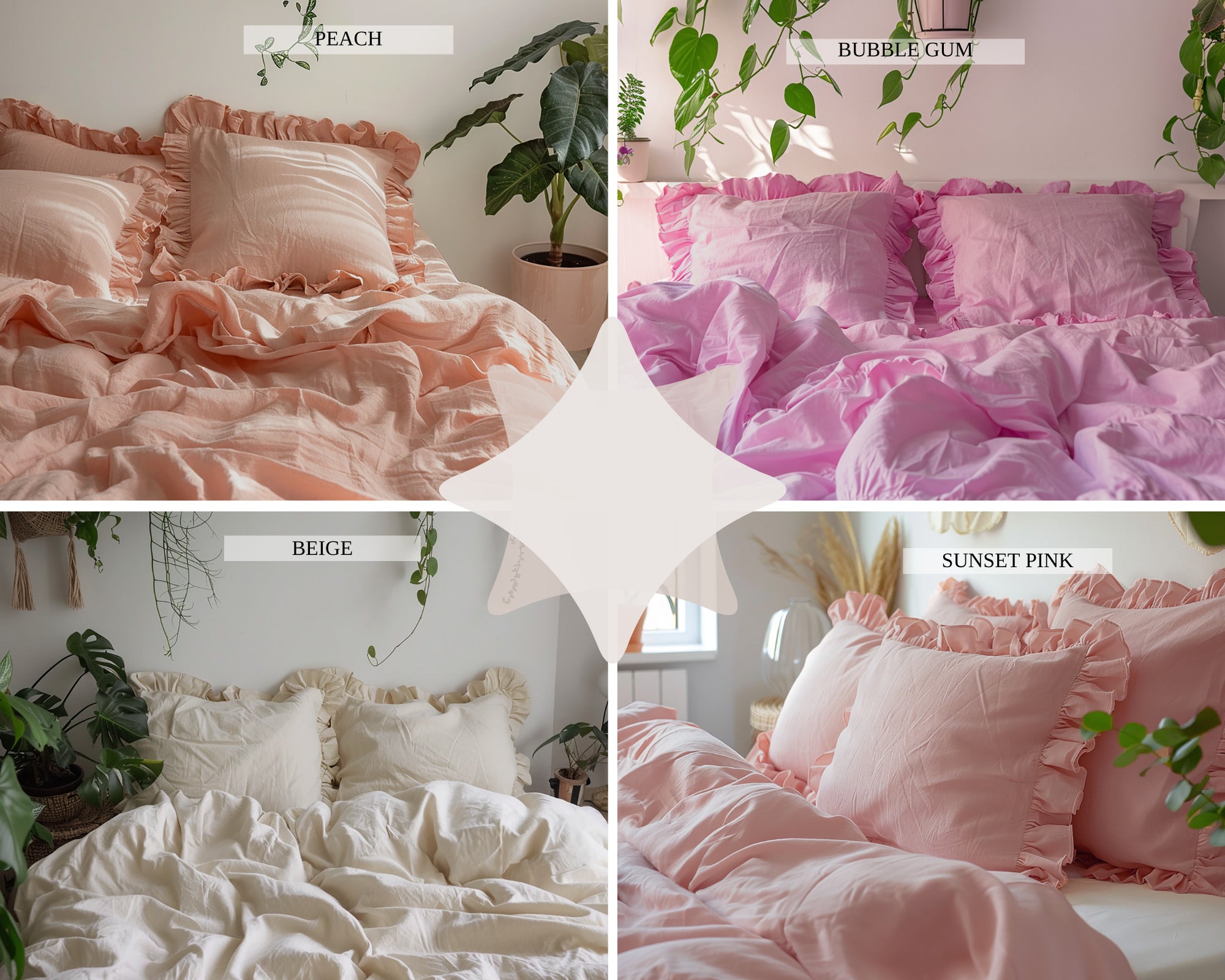 Sea wave ruffled pillowcase – True Things